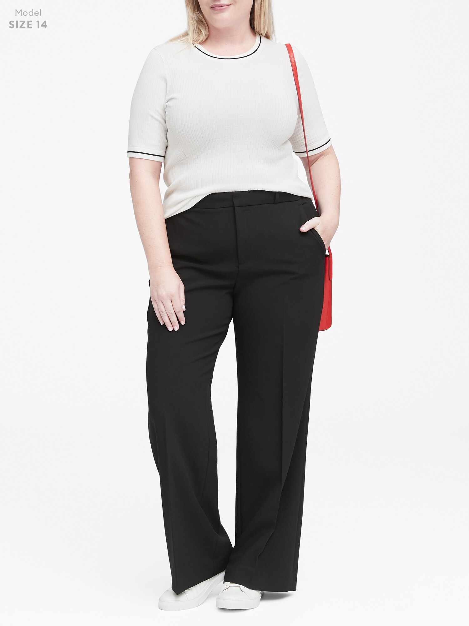Blake Wide Leg-Fit Washable Bi-Stretch Pant | Banana Republic