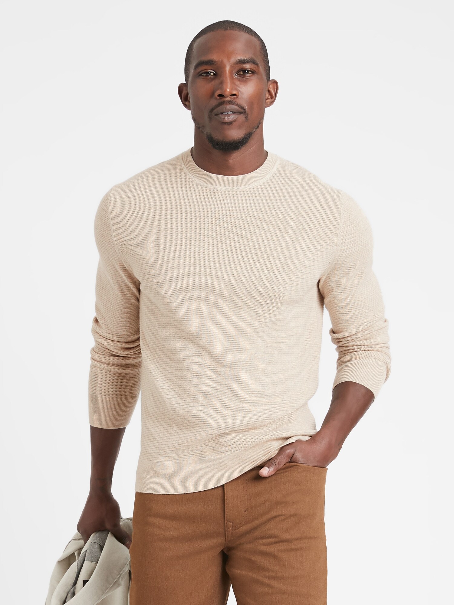 Italian Merino Waffle-Knit Sweater | Banana Republic